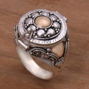 Handcrafted | Jewelry | Gold Accented Sterling Silver Poison Ring ...